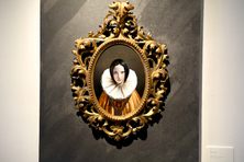 The artist finds antique frames from all over the world