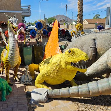 Statues at the Dinosaur House.