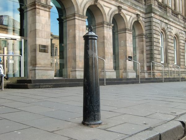 'Center of Edinburgh' Bollard in Edinburgh