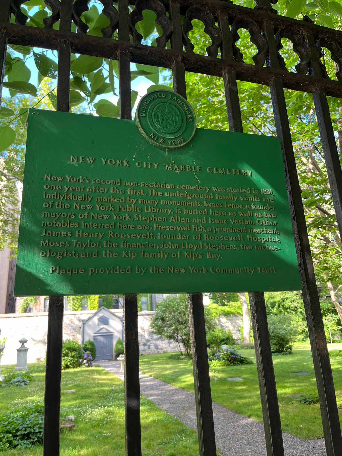 New York Marble Cemetery New York New York Atlas Obscura
