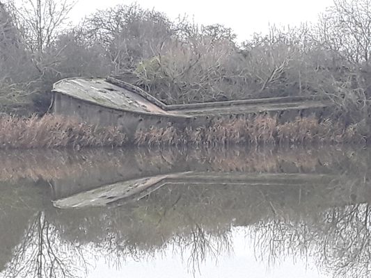 The Concrete Barge at Winthorpe Lake in Skegness