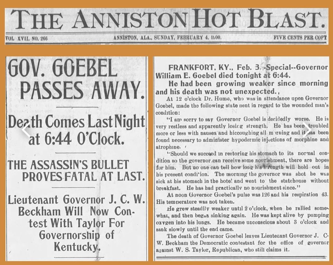 Site Of William Goebels Assassination Frankfort Kentucky Atlas